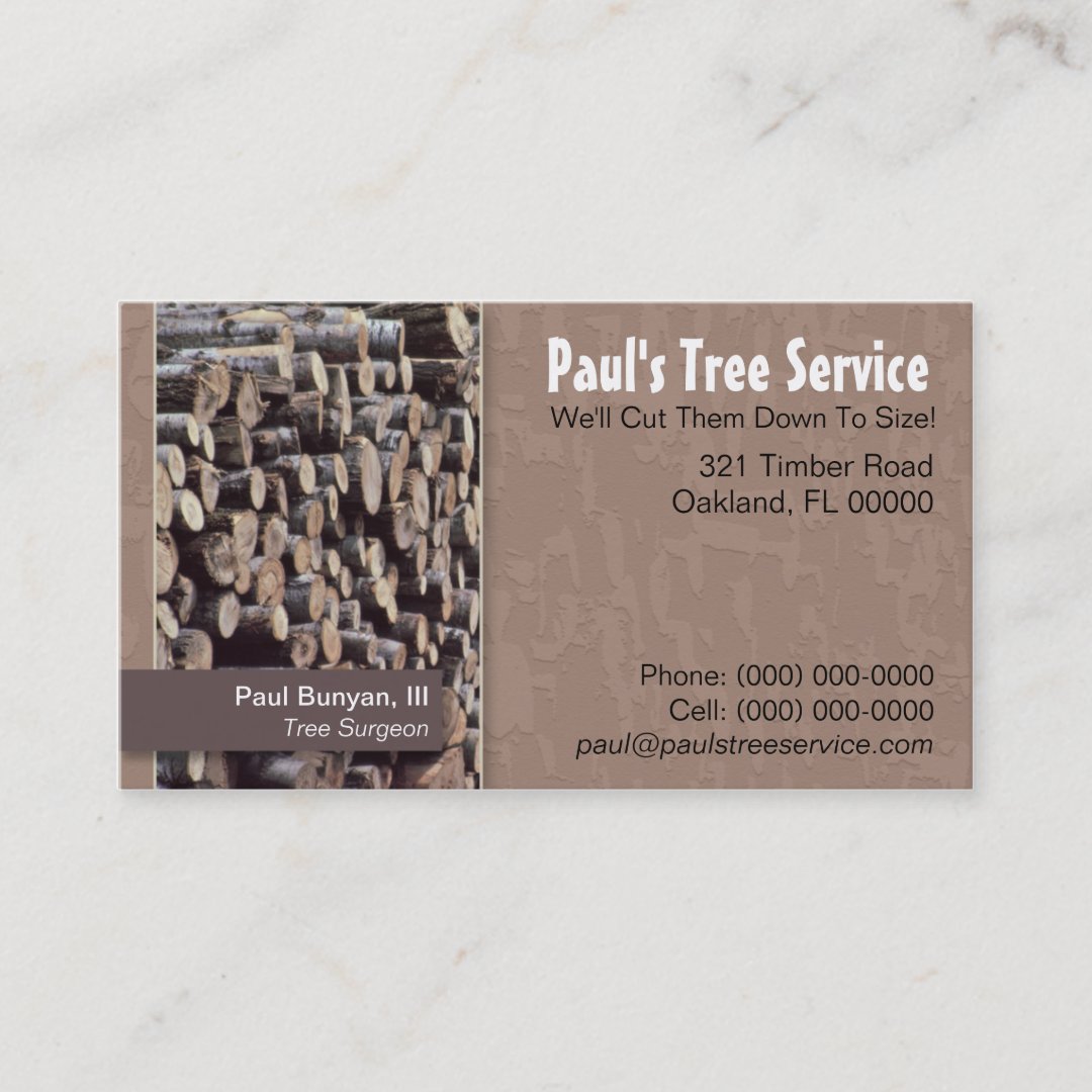 Tree Service/Firewood Business Card | Zazzle