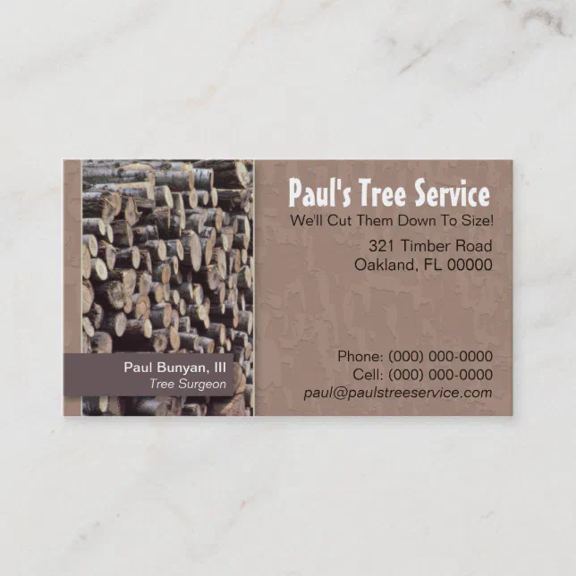 Tree Service/Firewood Business Card | Zazzle