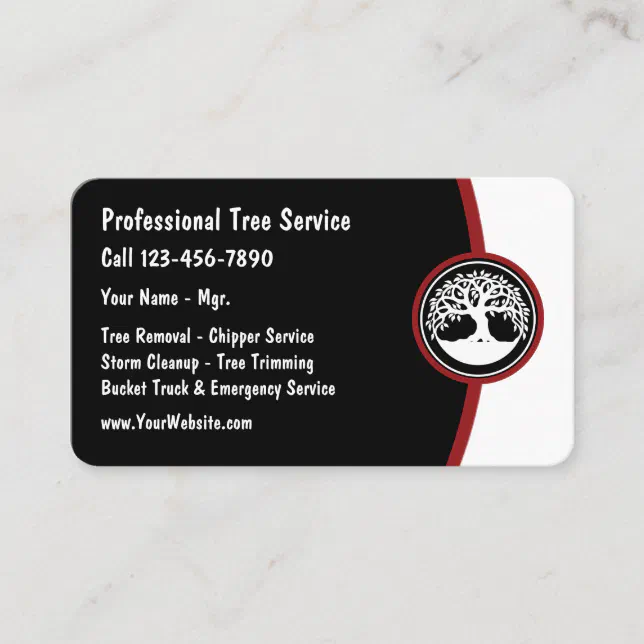 Tree Service Modern Business Card Template | Zazzle