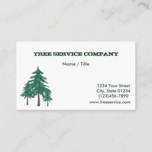 Tree Service Single Sided Business Card | Zazzle