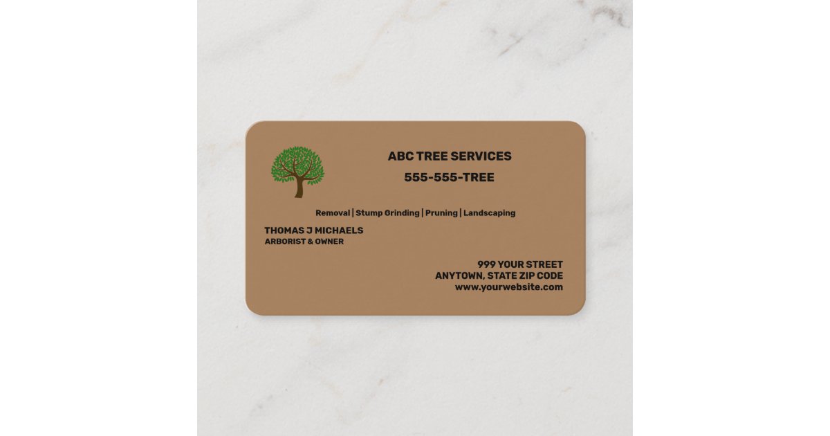 Tree Services Business Card | Zazzle