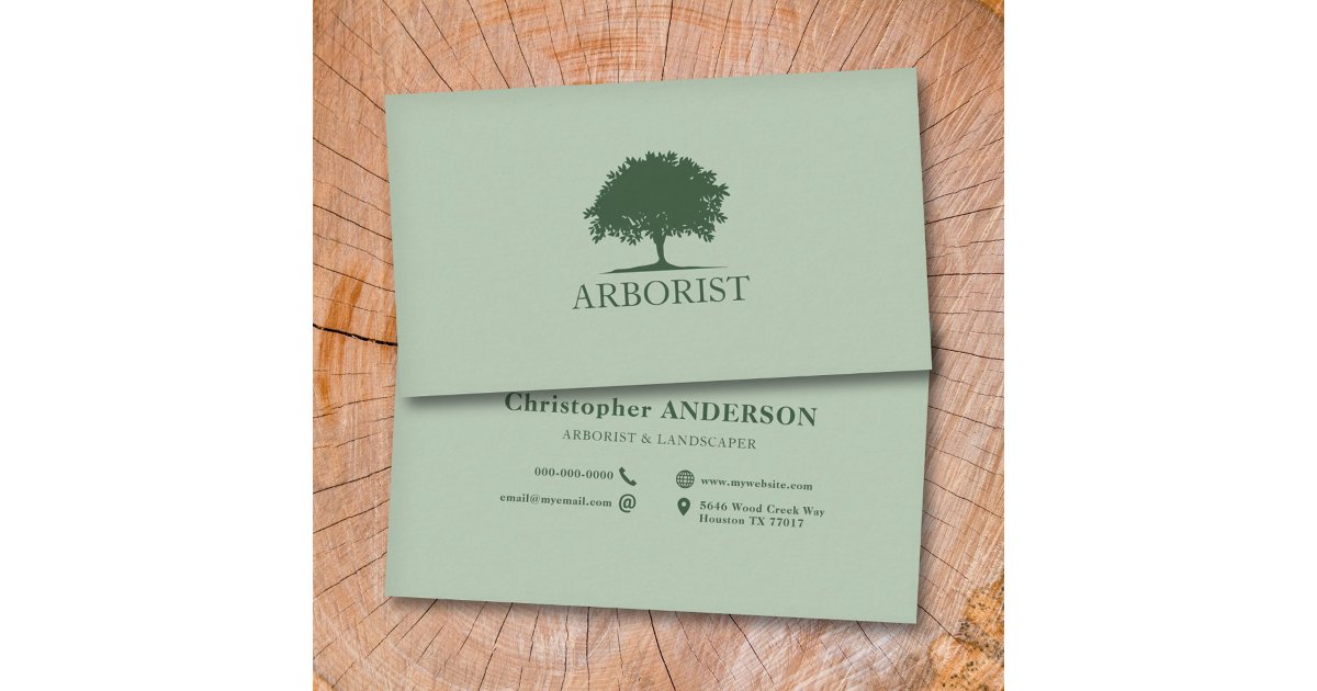 Tree Silhouette - Arborist Business Card | Zazzle