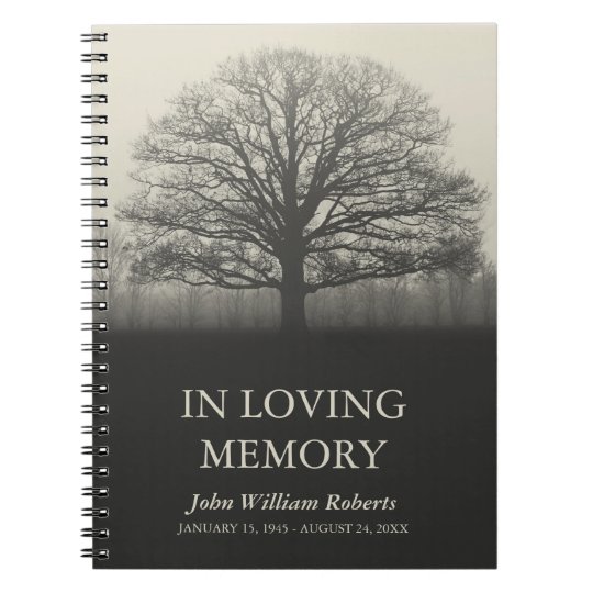 Tree Silhouette In Loving Memory Guestbook Notebook | Zazzle.com