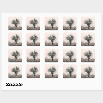 TREE SQUARE STICKER | Zazzle