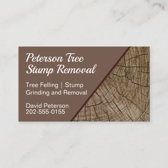 Tree Stump Grinding Removal Felling Business Card | Zazzle