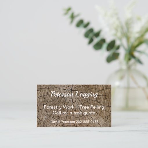 Tree Stump Logging Business Card | Zazzle