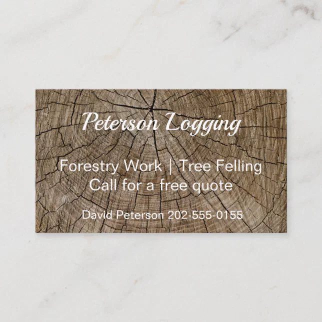 Tree Stump Logging Business Card | Zazzle