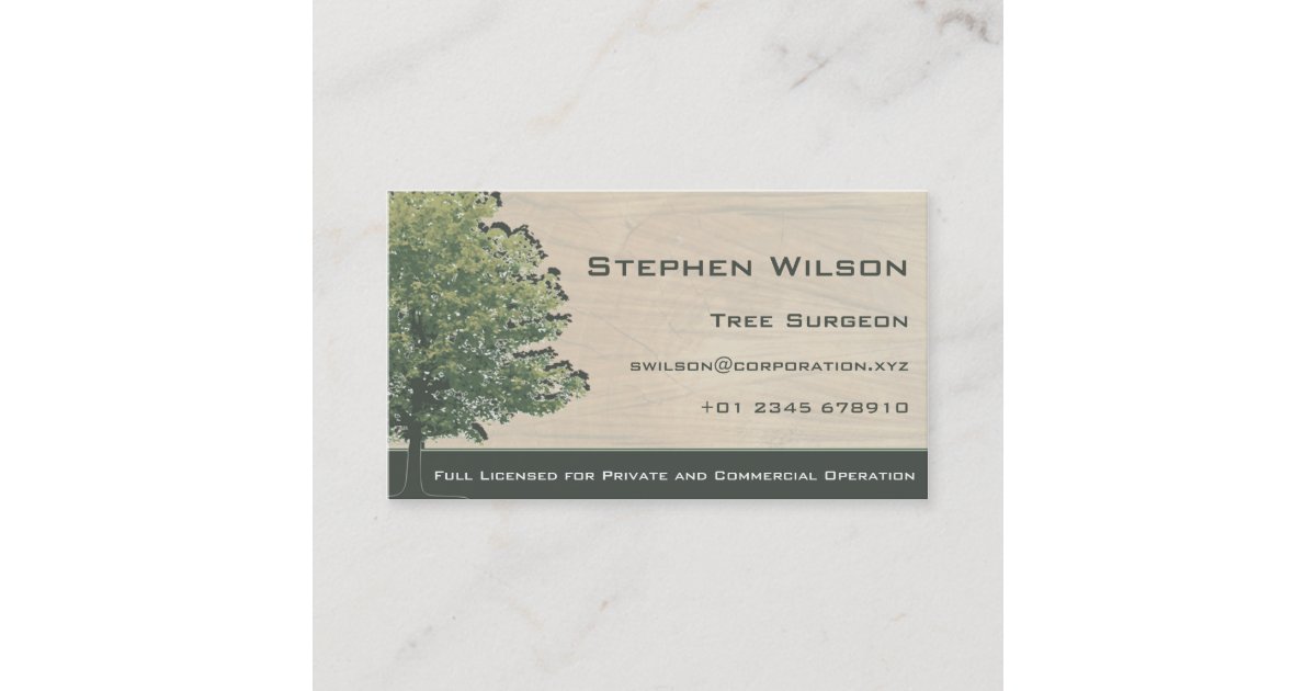 Tree Surgeon Business Card | Zazzle