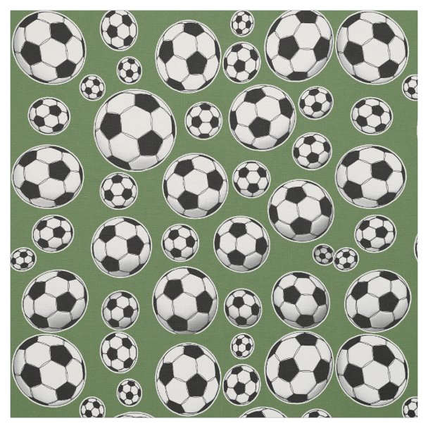 Cool Soccer Ball Green Fabric | Zazzle