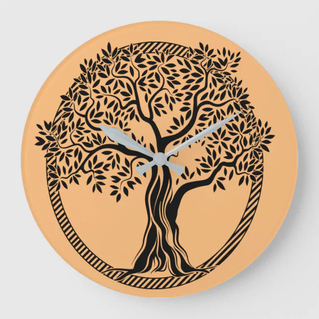 tree-tree-of-life-frame-spiritual large clock | Zazzle