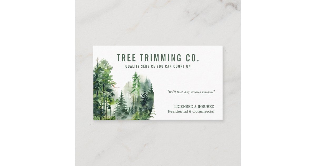 Tree Trimming Business Card | Zazzle