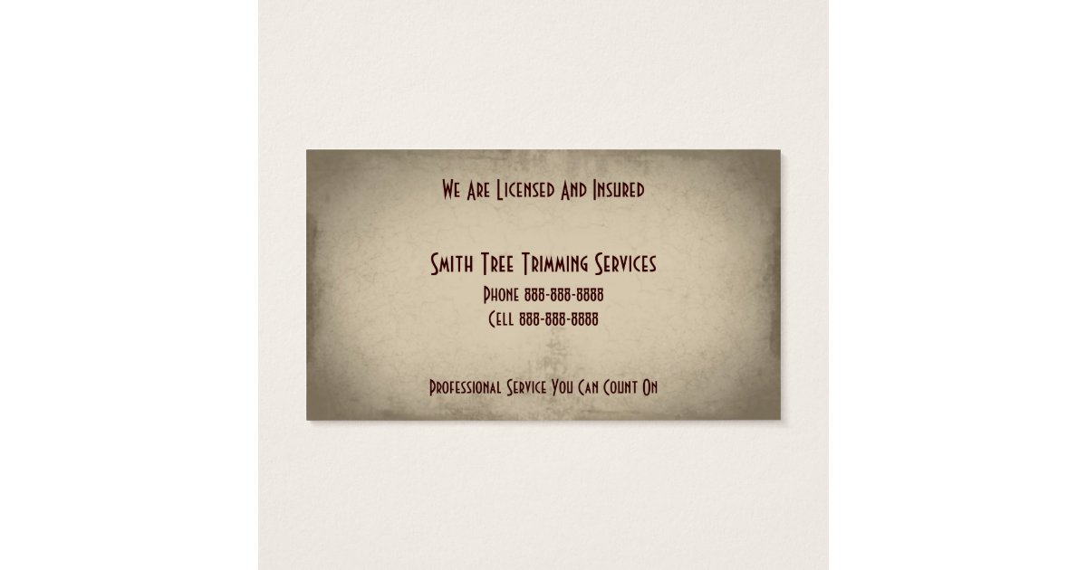 Tree Trimming Care Services Business Card | Zazzle