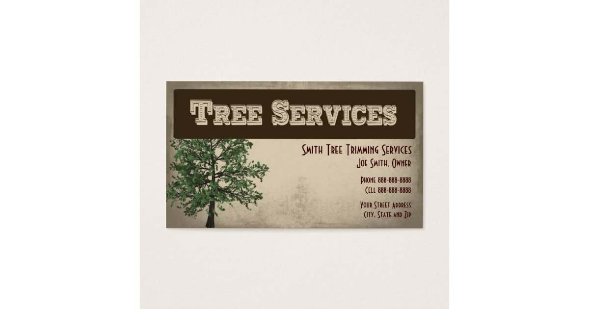 Tree Trimming Care Services Business Card | Zazzle