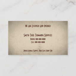 Tree Trimming Care Services Business Card | Zazzle