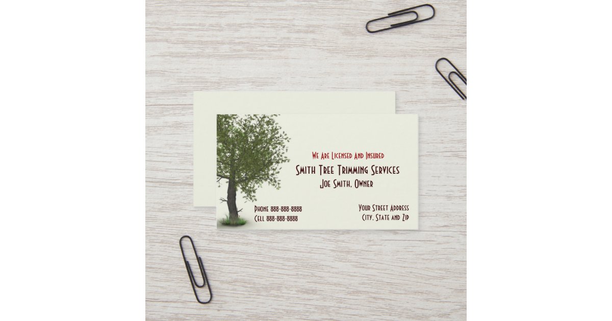 Tree Trimming Care Services Business Card | Zazzle.com