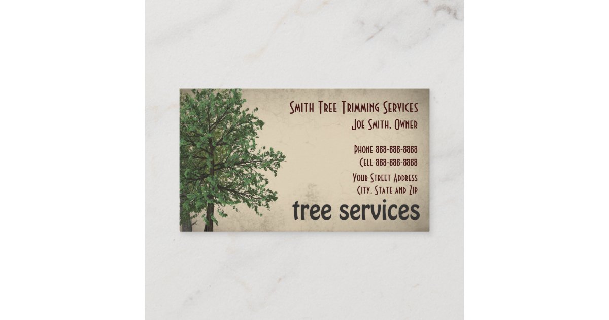 Tree Trimming Care Services Business Card | Zazzle