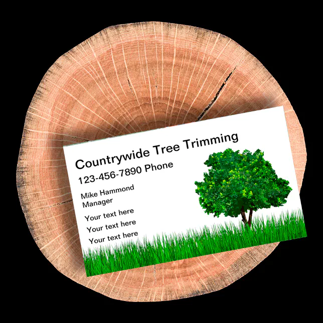 Tree Trimming Landscaping Services Business Card | Zazzle