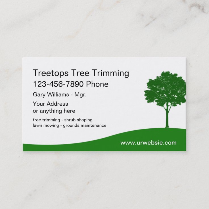 Tree Trimming Lawn Landscaping Business Card | Zazzle