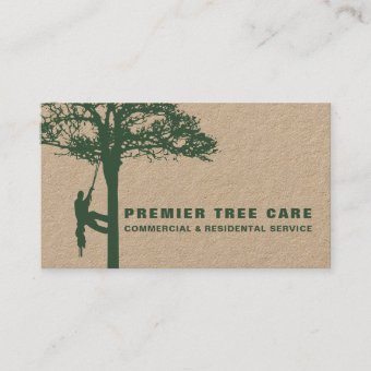 Tree Trimming Service Professional Arborist Logo Business Card | Zazzle