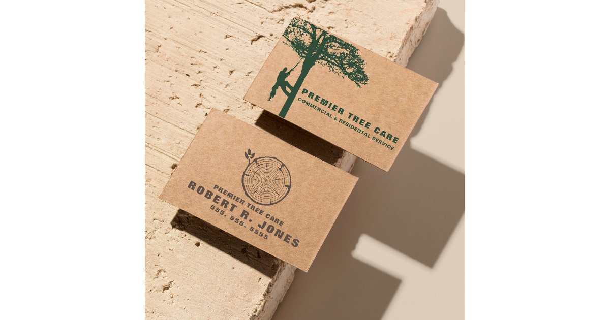 Tree Trimming Service Professional Arborist Logo Business Card | Zazzle