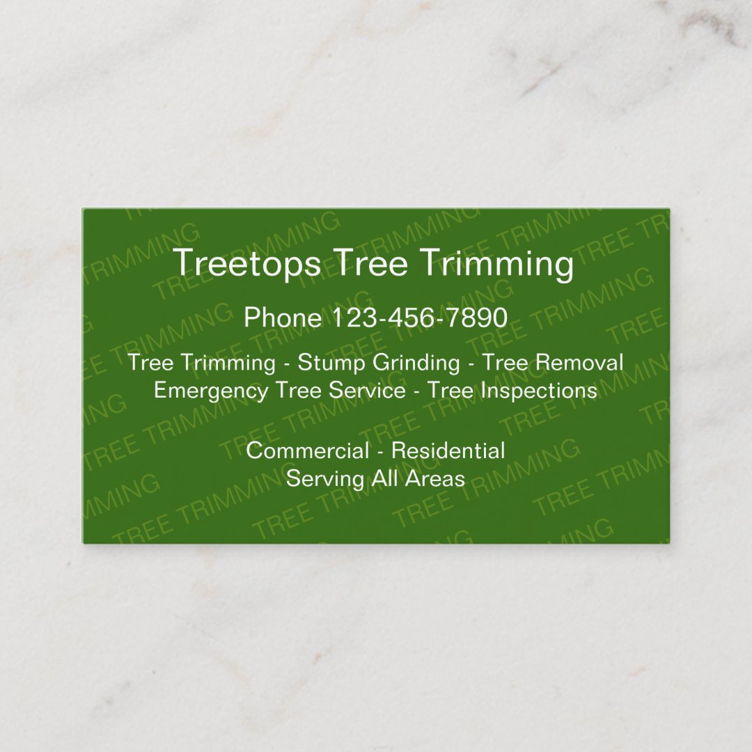 Tree Trimming Services Business Card | Zazzle
