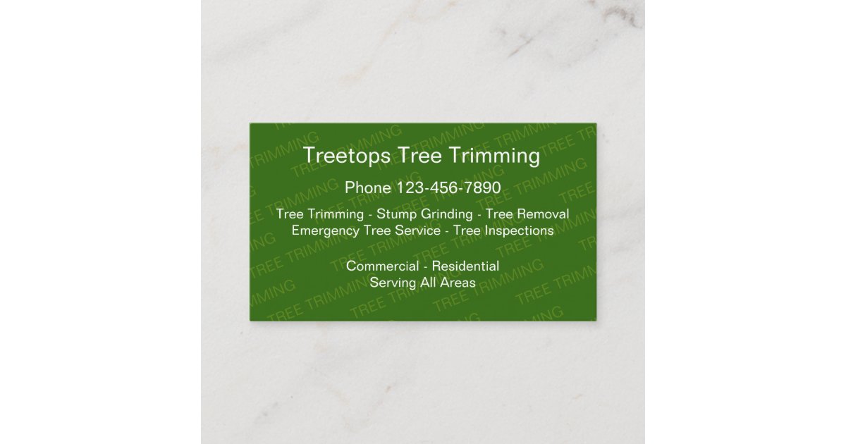 Tree Trimming Services Business Card | Zazzle