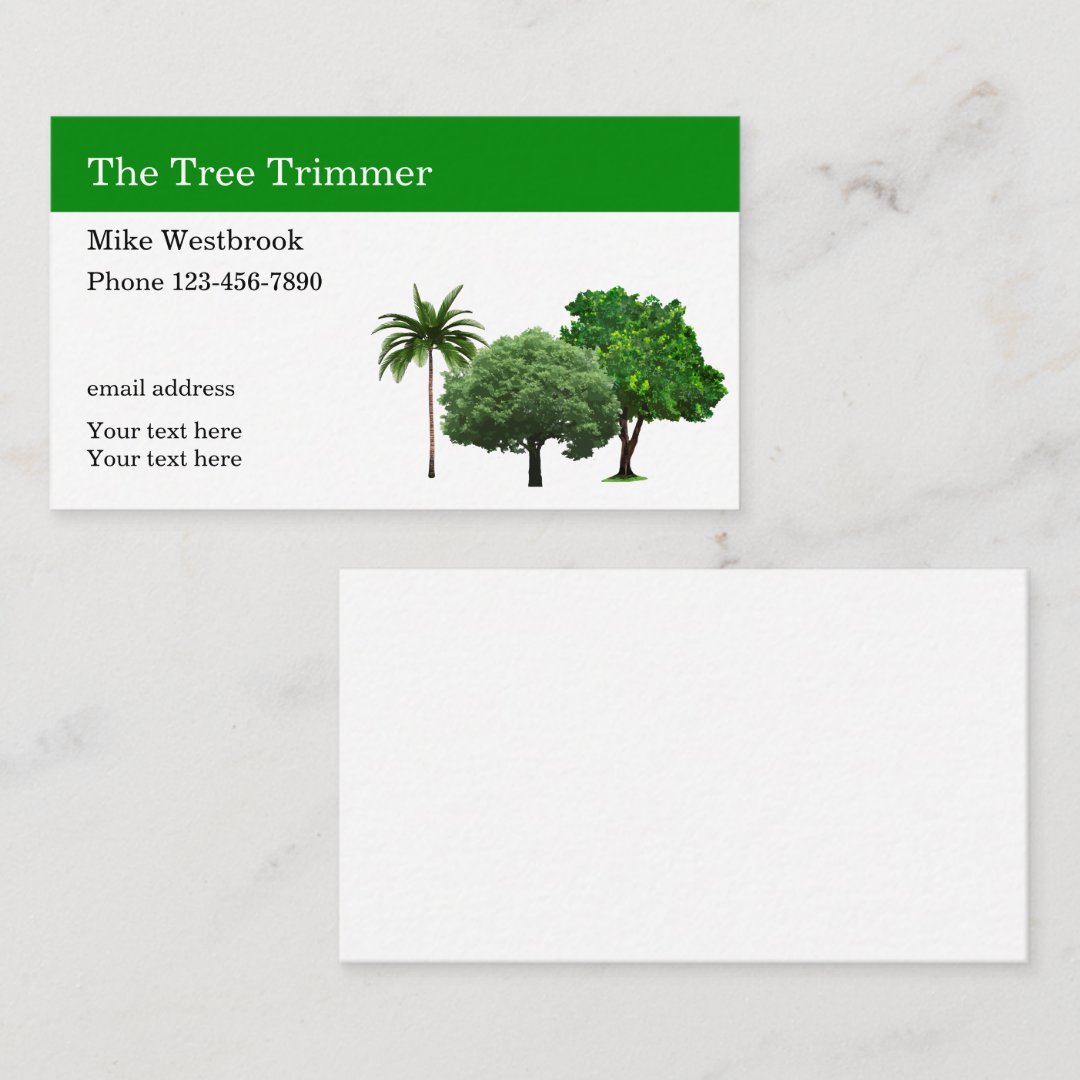 Tree Trimming Services Business Card Template | Zazzle
