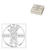 Tree Trunk Couples Initials Save The Date Wedding Rubber Stamp | Zazzle