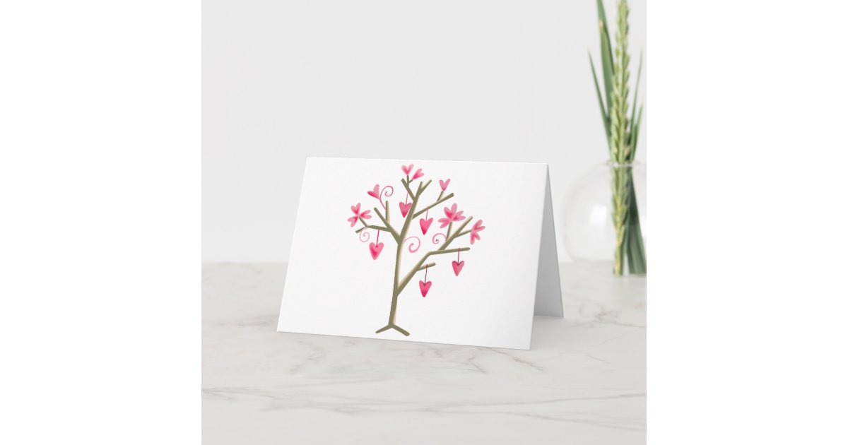 Tree With hearts Card | Zazzle