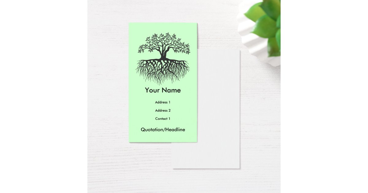 Tree with roots business card | Zazzle