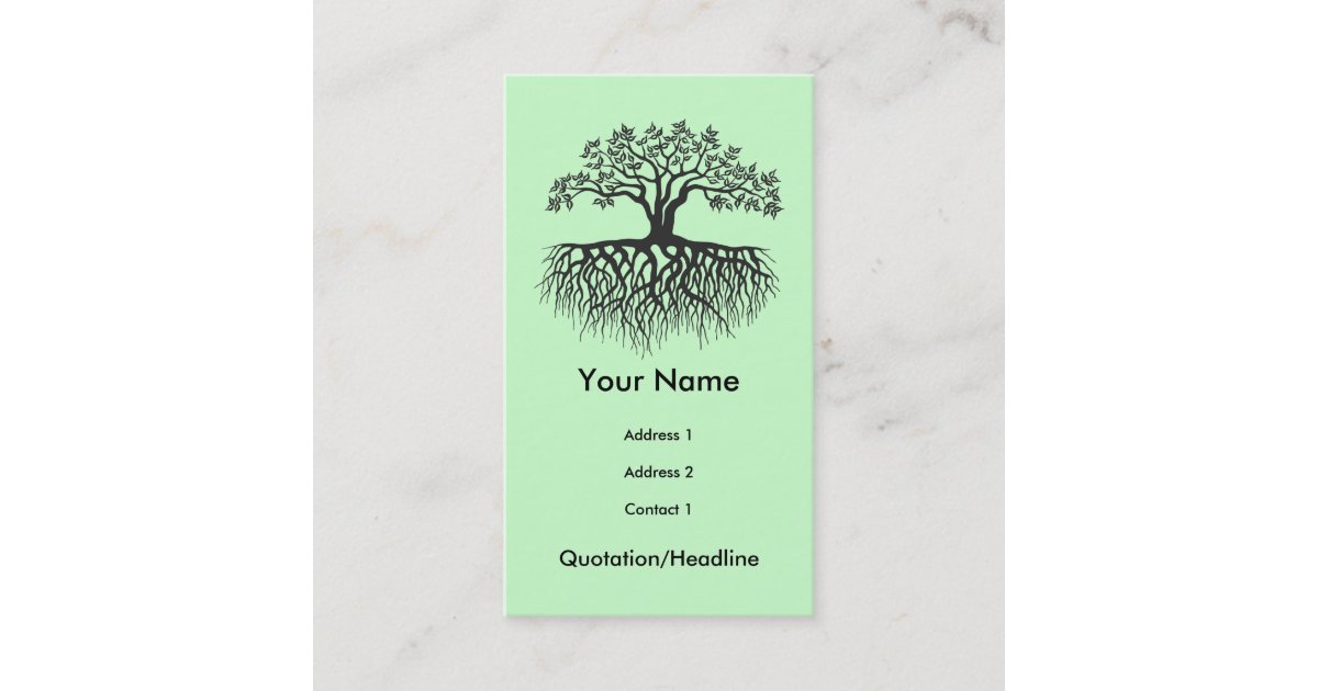 Tree with roots business card | Zazzle