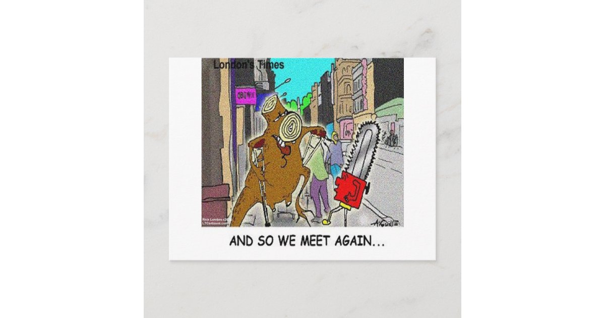 Treehugger Rick London Cartoon Funny Gifts Postcard | Zazzle