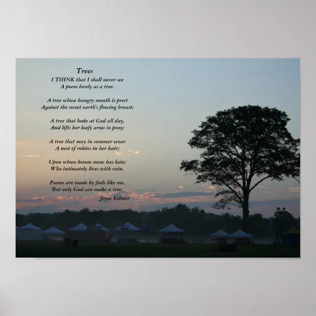 Trees, A poem by Joyce Kilmer Poster | Zazzle