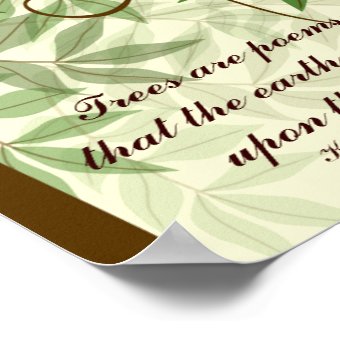 Trees Are Poems Quote Poster | Zazzle