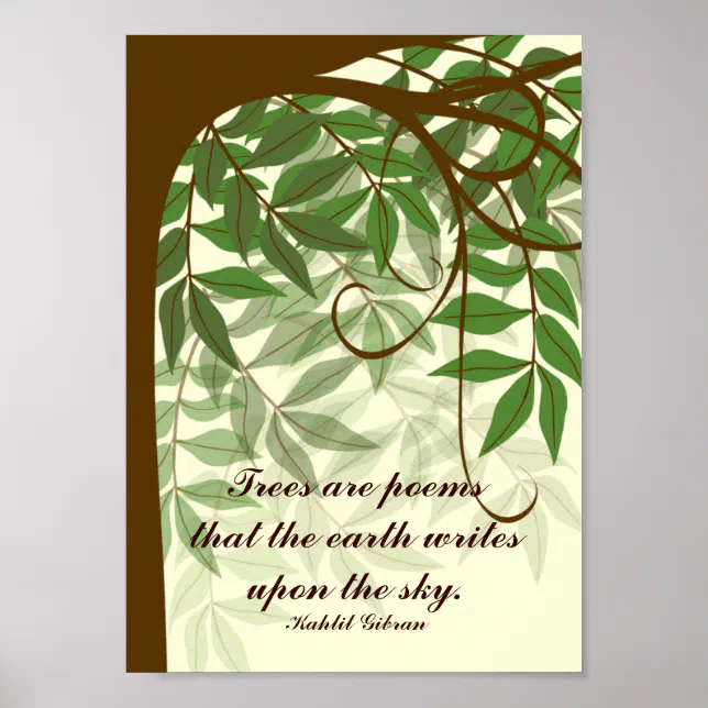 Trees Are Poems Quote Poster | Zazzle