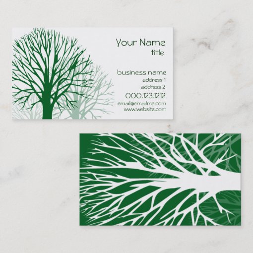 Trees Business Card TEMPLATE | Zazzle