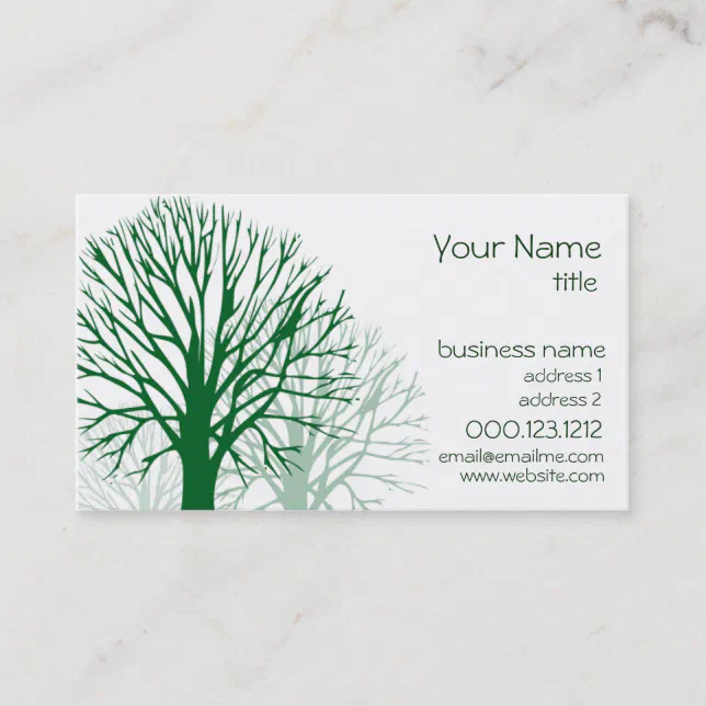Trees Business Card TEMPLATE | Zazzle