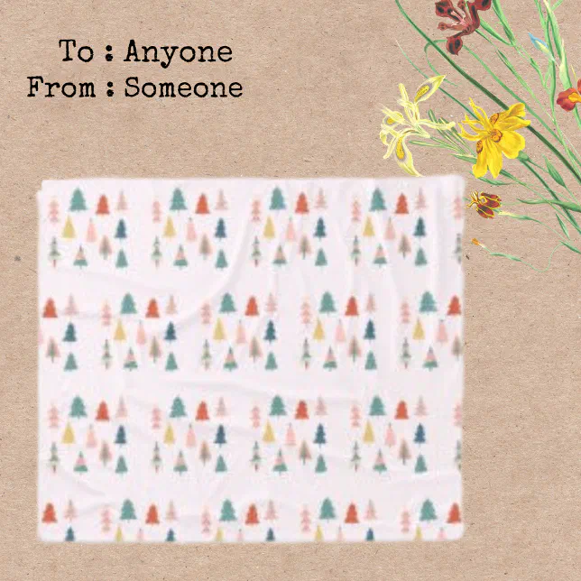 Trees Christmas Forest Modern Advent Fleece Blanket | Zazzle