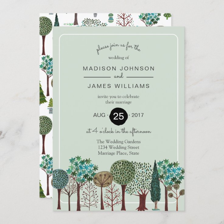 Trees Forest Woodland | Wedding | Invitation | Zazzle