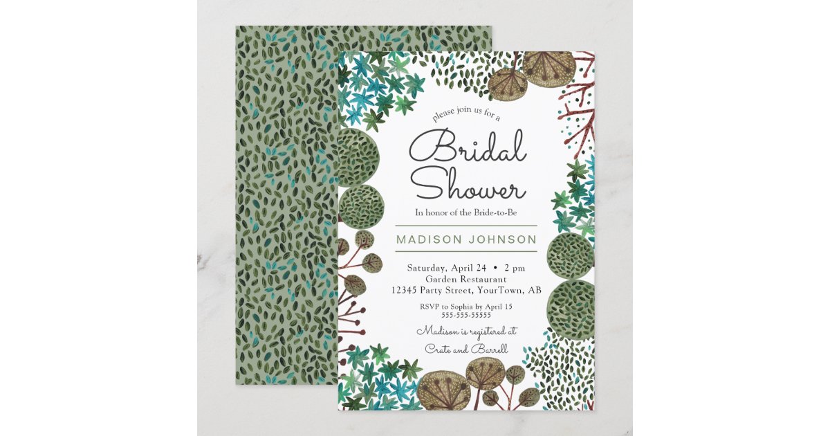 Trees Woodland Forest | Bridal Shower | Invitation | Zazzle