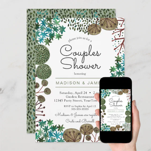 Trees Woodland Forest Couples Shower | Invitation | Zazzle
