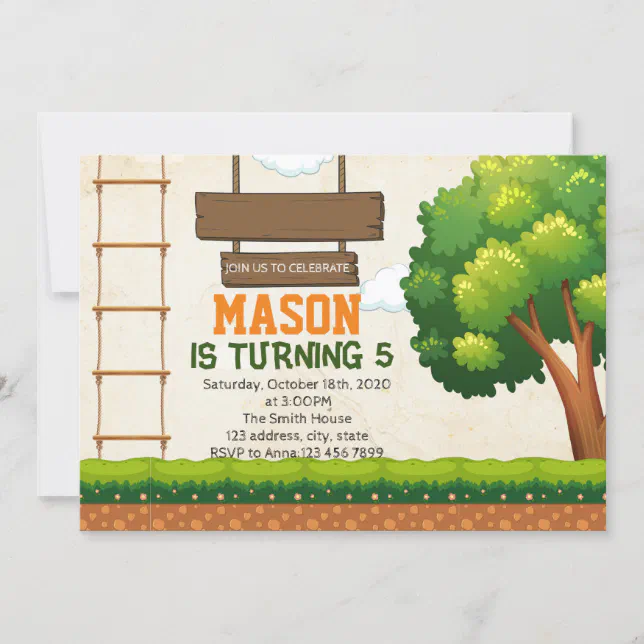 TreeTop Course party invitation | Zazzle