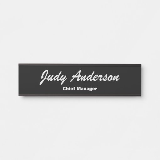 Trend Black Bold Professional Plain Modern Elegant Door Sign | Zazzle