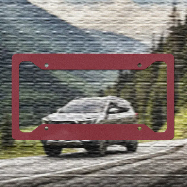 Trend Color - Crimson Red License Plate Frame | Zazzle