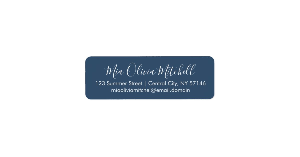 Trend Color Serious Blue Elegant Address Labels | Zazzle