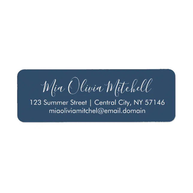 Trend Color Serious Blue Elegant Address Labels | Zazzle