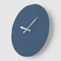 Trend Color Serious Blue Large Wall Clock | Zazzle