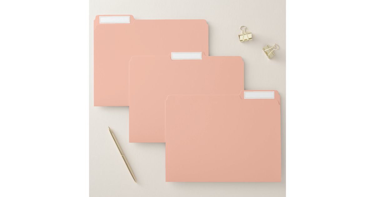Trend Color - Soft Peach Solid File Folders | Zazzle