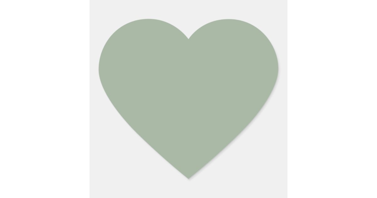 Trend Color Soft Sage Heart Sticker | Zazzle