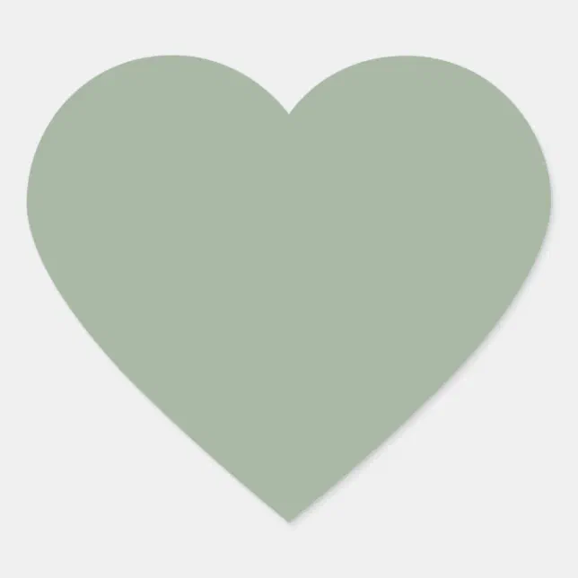 Trend Color Soft Sage Heart Sticker | Zazzle